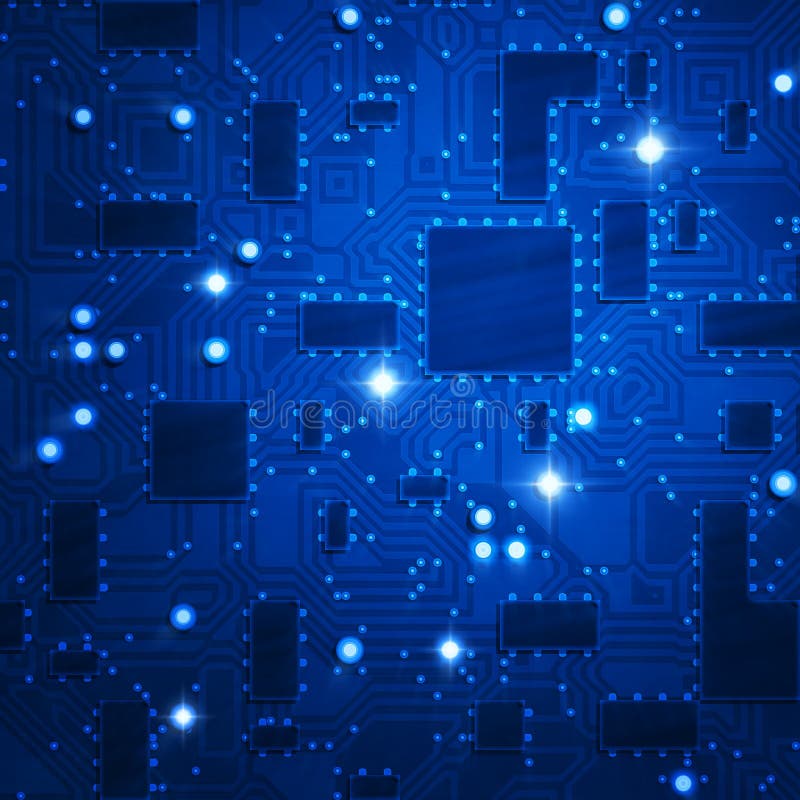 Stylized Blue Circuit Board Stock Illustration - Illustration of ...