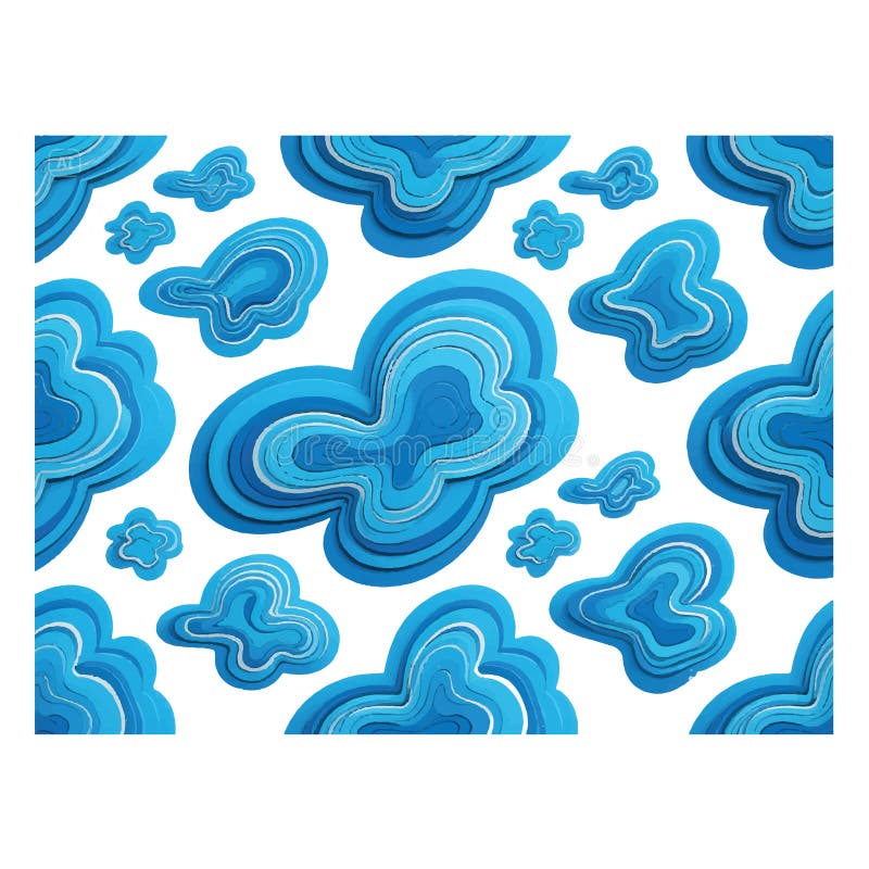 Seamless Cloud Art with White Outlines Stock Illustration ...