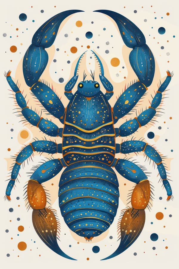 Stunning Blue Scorpion Illustration, Detailed Entomology Art Stock ...