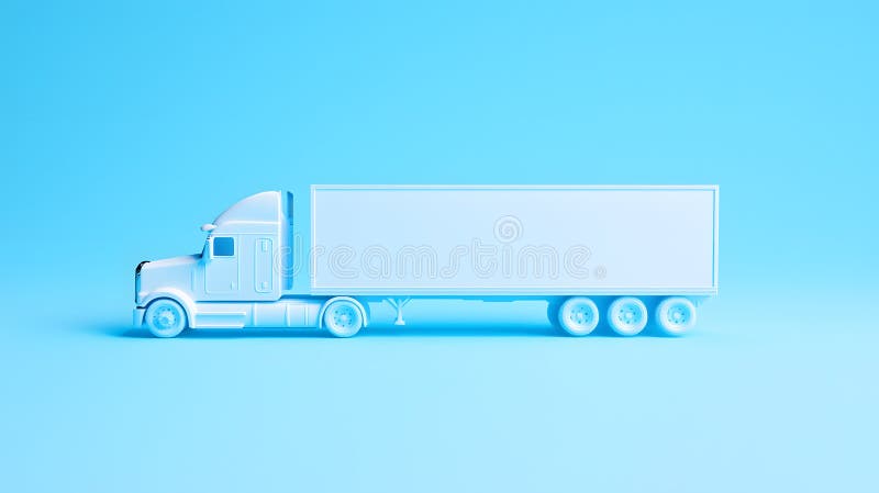 Stylized Blue Delivery Truck on a Bright Background Stock Illustration ...