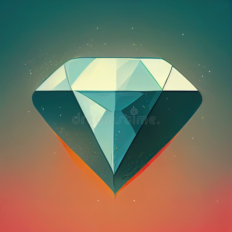 Faceted Blue Gemstone Icon. Stylized Blue Diamond Flat Illustration ...