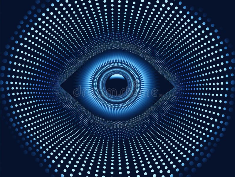 Hypnotic Blue Eye with Radiating Dots Stock Photo - Image of digital ...