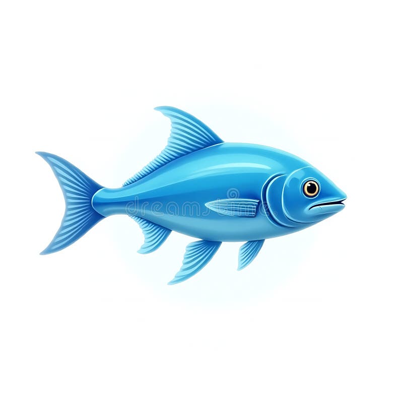 A Stylized Blue Fish Illustration Stock Illustration - Illustration of ...