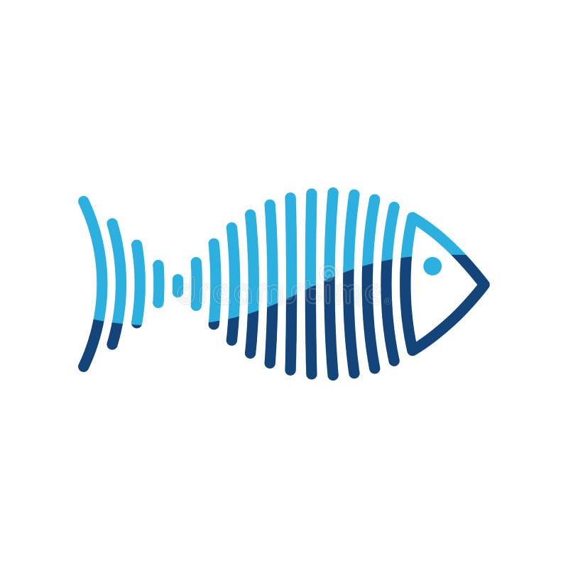 Stylized Blue Fish is Lines Logo Vector Illustration Stock Illustration ...