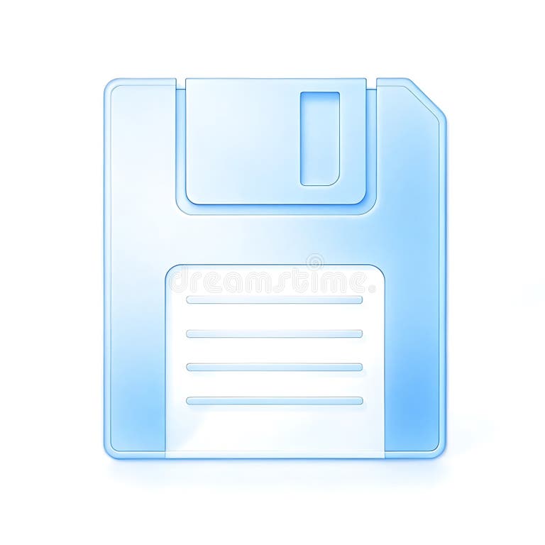 Stylized Blue Floppy Disk Icon Representing Data Saving and Storage ...