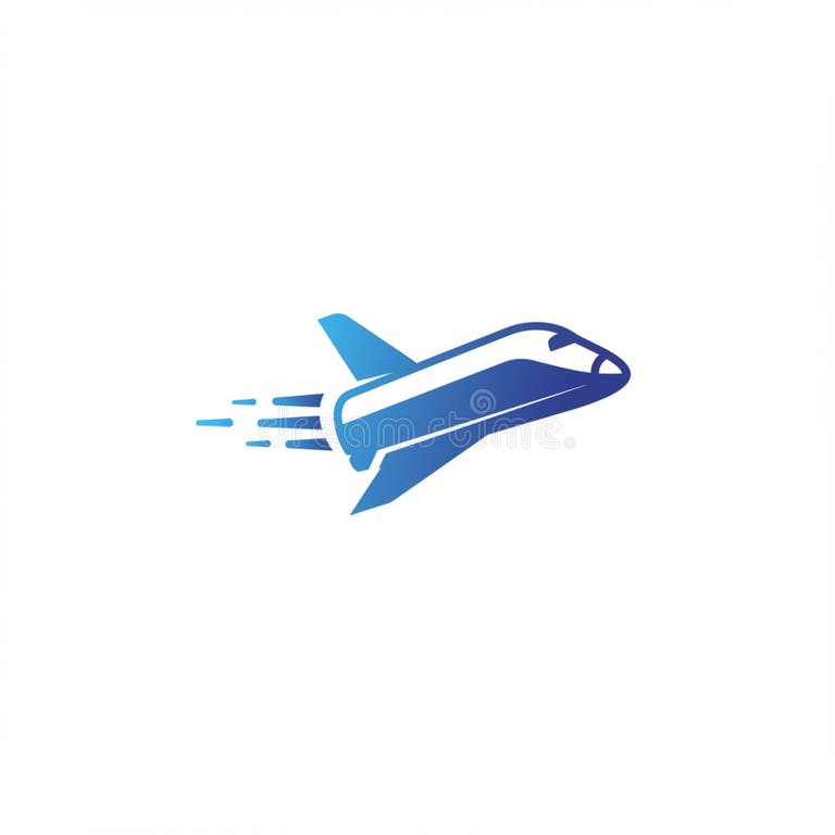 Stylized Blue Gradient Illustration of an Airplane. Angular ...