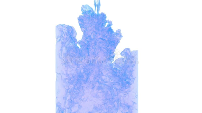 Stylized Blue Ink Drop in Water on a White Background. 3d Render. Voxel ...