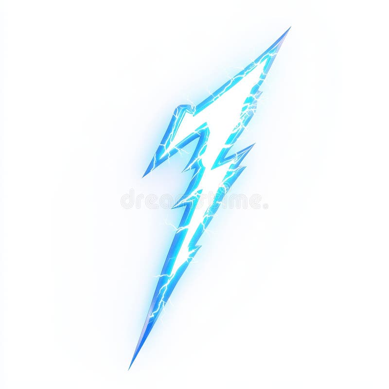 A Stylized Blue Lightning Bolt with Electric Effects, Symbolizing ...