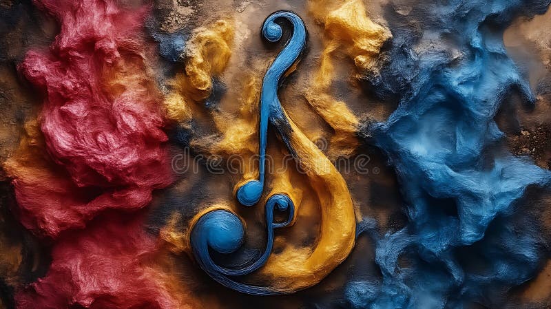 Abstract Music Note Design on Textured Background Stock Illustration ...