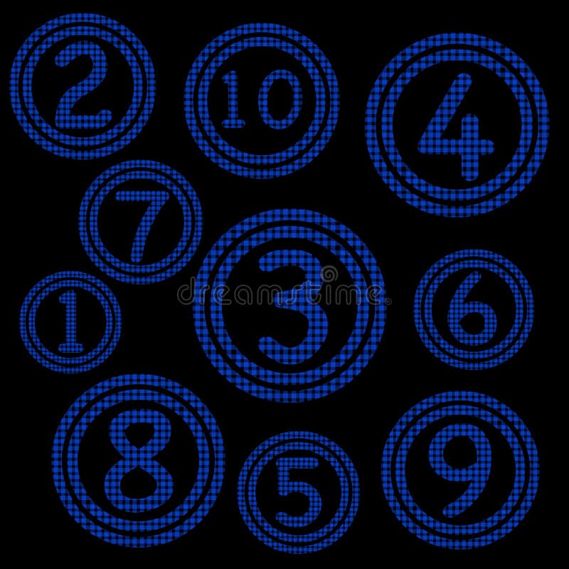 Stylized Blue Numbers Displayed on a Black Background for Artistic ...