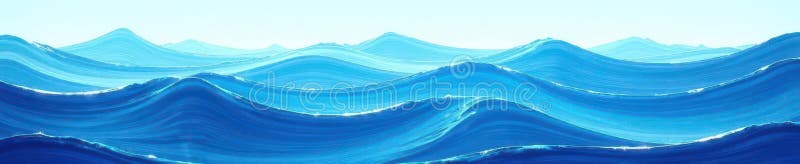 Stylized Blue Ocean Waves, Layered Vector Design, Image, Color Stock ...
