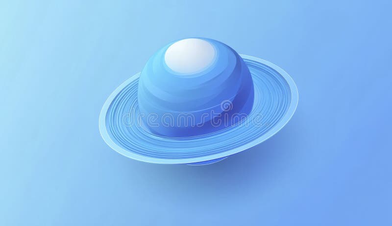 Stylized Blue Planet with Rings Low Poly Illustration Stock ...