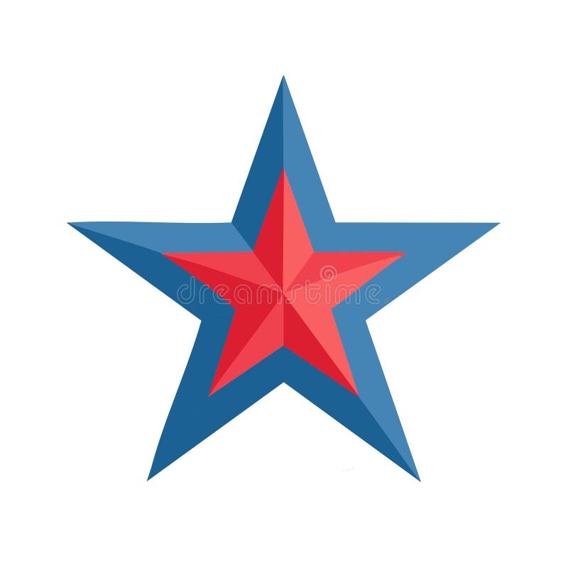 Stylized Blue and Red Star Graphic Symbol Five Point Abstract Isolated ...