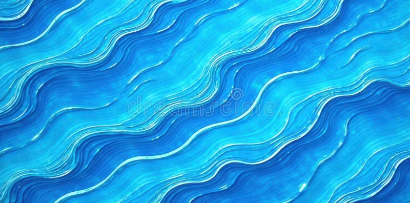 Stylized Blue River and Ocean Wave Seamless Pattern , Abstract, Graphic ...
