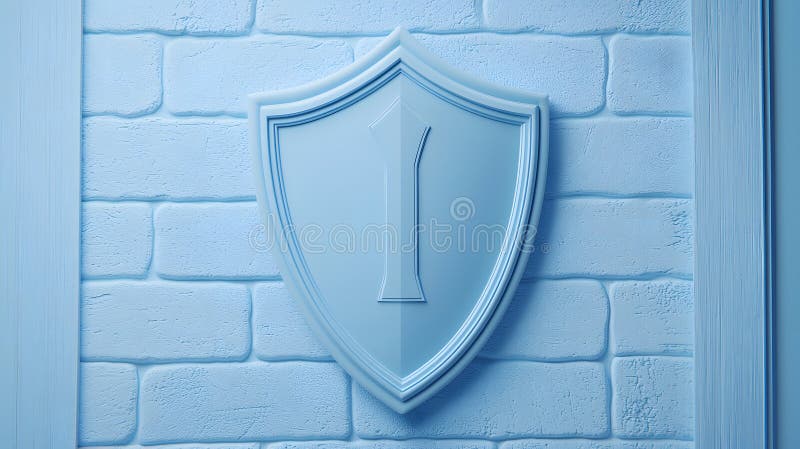 Stylized Blue Shield with a Bold Number One Design Stock Photo - Image ...