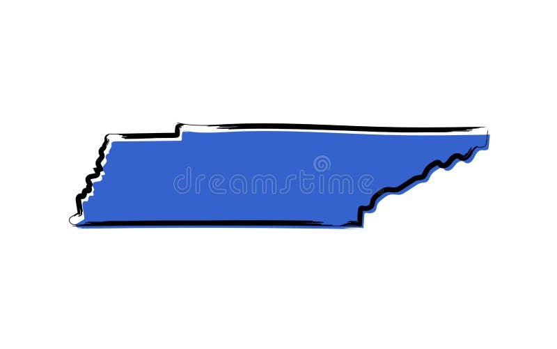 Blue Tennessee Relief Map stock vector. Illustration of carolina ...