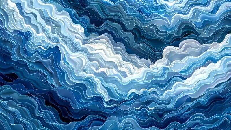 Stylized Blue Sky Vector with Impressionist Brushstroke Cloud Stock ...