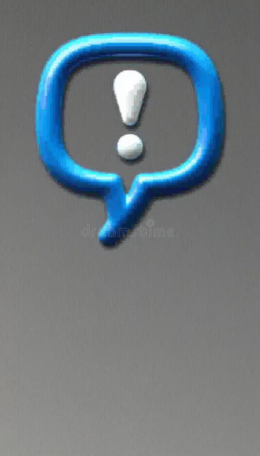 Stylized Blue Speech Bubble with an Exclamation Mark and Dot Stock ...