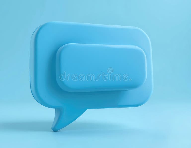 Stylized Blue Speech Bubble Icon for Communication and Messaging Stock ...