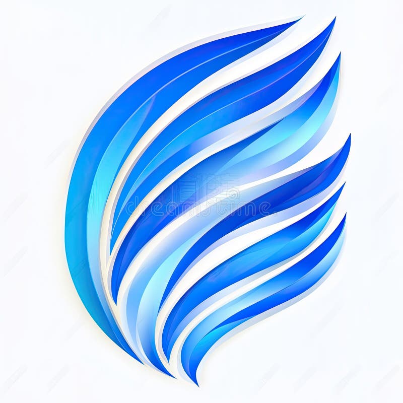 Stylized Blue Swirl Design Showcasing Elegant Wave Patterns on a Light ...