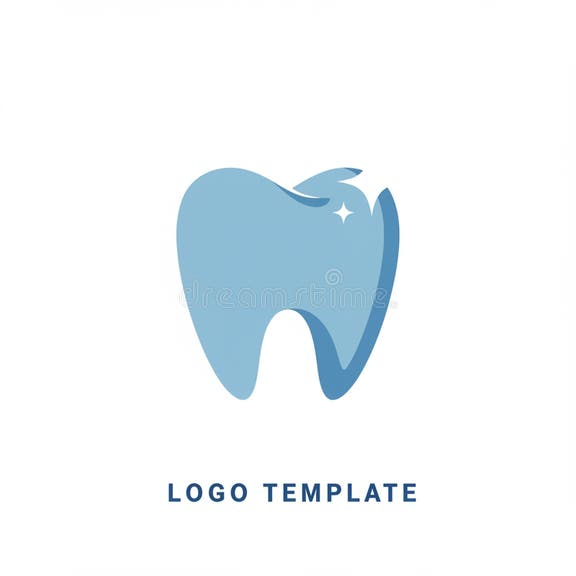 Stylized Blue Tooth Logo Featuring a Simple, Abstract Design. the Tooth ...