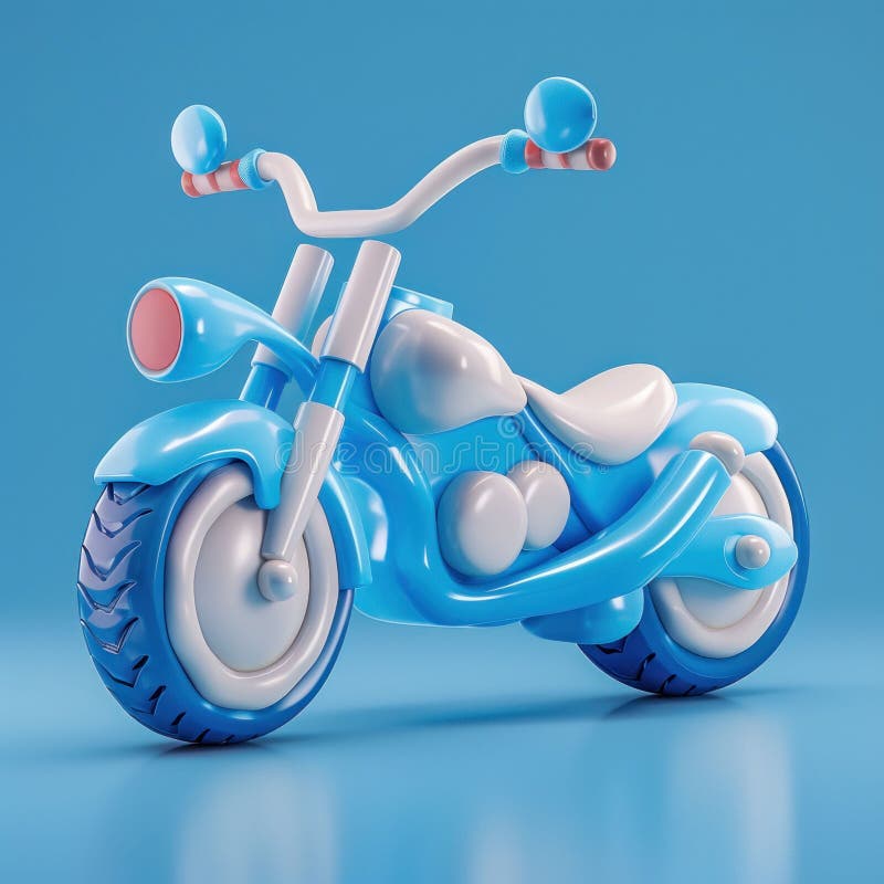 Stylized Blue Toy Motorcycle on Light Blue Background. Generative Ai ...