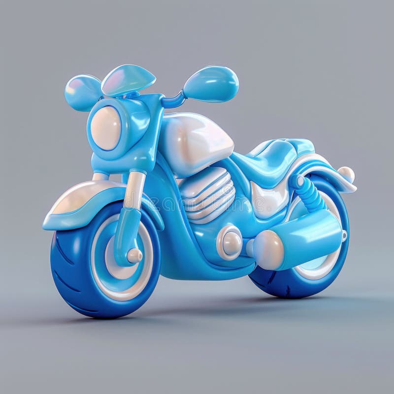 Stylized Blue Toy Motorcycle on Light Blue Background. Generative Ai ...