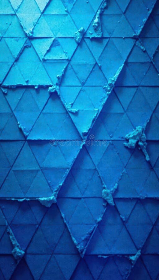 Stylized Blue Triangle Mosaic, Abstract Grid Background, Digital, Low ...
