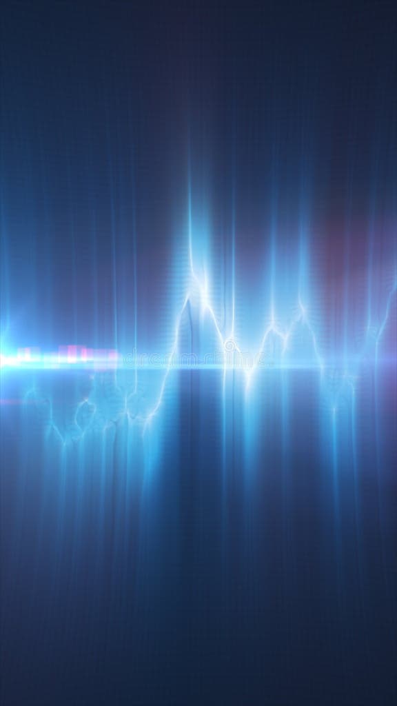 Stylized Blue Waveform with Electric Visual Effects and Light Bursts on ...