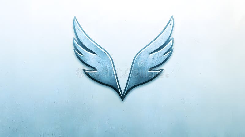 Stylized Blue Wings Logo on a Light Background Stock Illustration ...