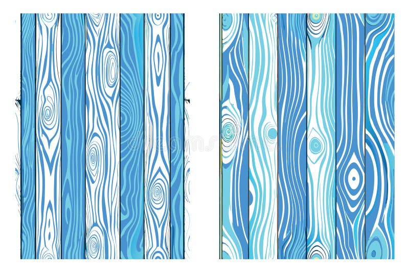 Stylized Blue Wood Grain Vector Patterns Stock Illustration ...