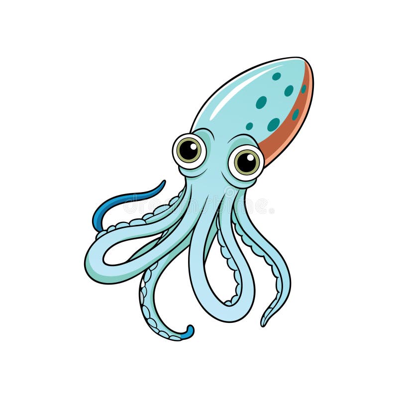 Stylized Bobtail Squid for Creative Coloring Stock Illustration ...