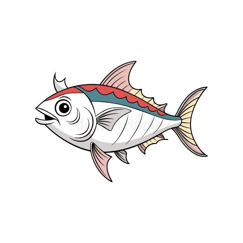 Stylized Bonito for Creative Coloring Stock Photo - Illustration of ...