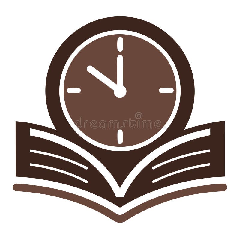 Time Management: Clock on Book - Symbol for Education and Learning ...