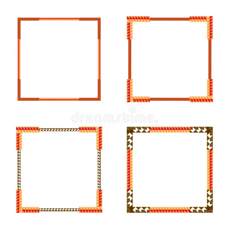 Stylized Border Icon. Drop Shaped Pattern. Bright Corner Detail. Vector Square Frame Stock ...