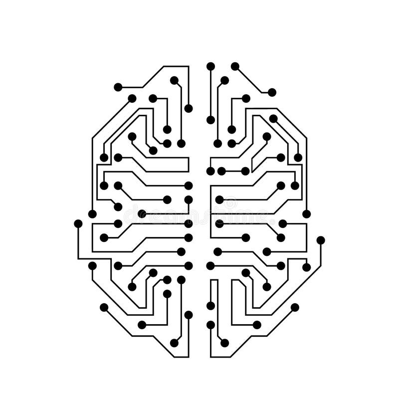 Stylized Brain. Circuit Board Texture, Electricity Mind Stock Vector ... Stylized Brain. Circuit Board Texture, Electricity Mind Stock Vector ...
