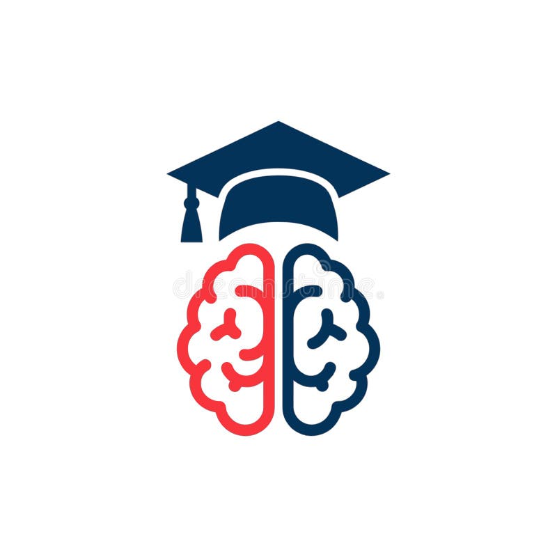 A Stylized Brain is Depicted Beneath a Graduation Cap, Representing the ...