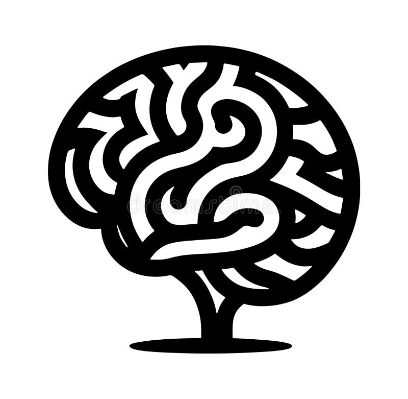 Vector, Bold Brain Icon for Science and Tech Themes. Stock Illustration ...