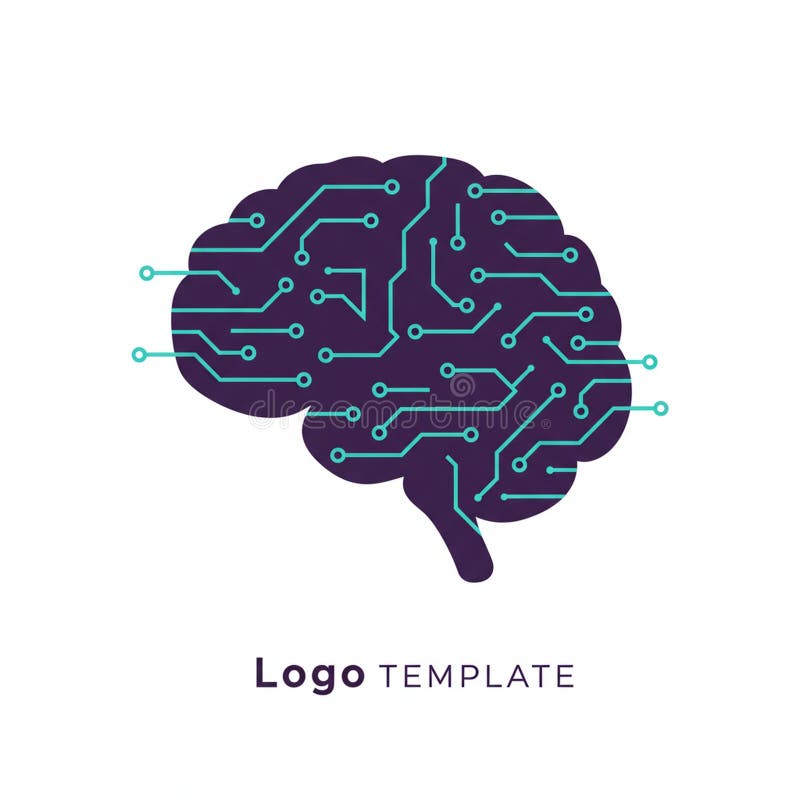 Stylized Brain Illustration Features a Purple Silhouette Filled with ...