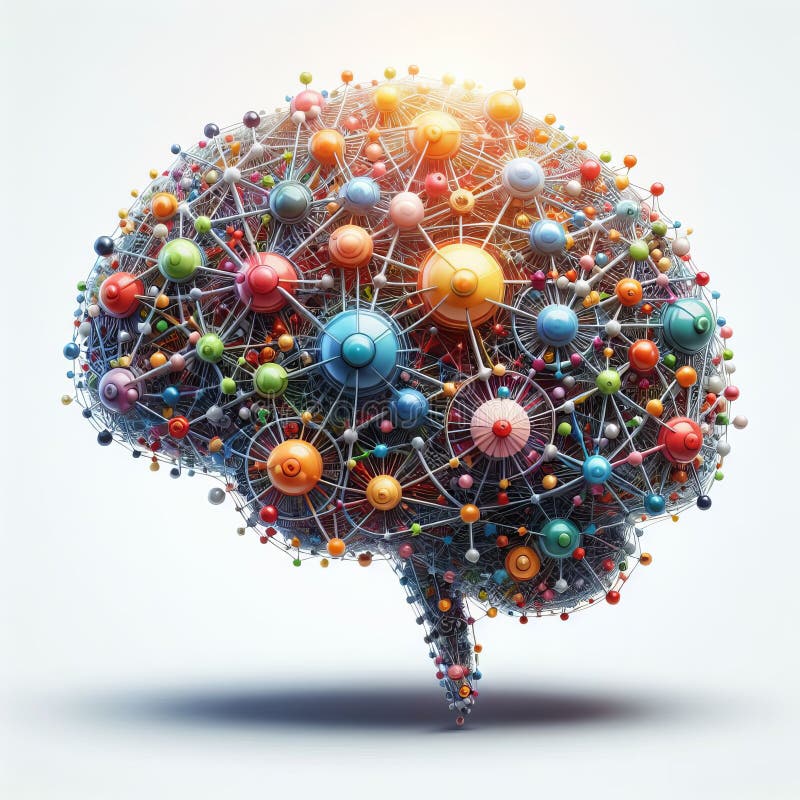 A Stylized Brain with Interconnected Neural Networks, Stock Image ... A Stylized Brain with Interconnected Neural Networks, Stock Image ...