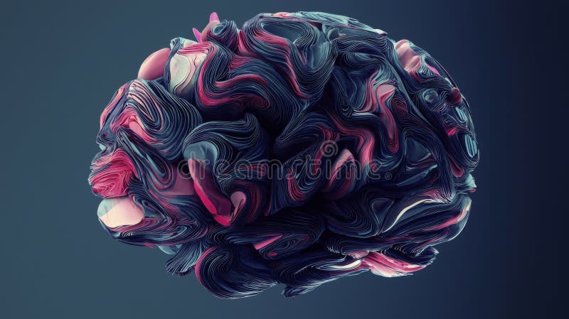 Stylized Brain Layers Representing Complex Thought Processes Digital ...