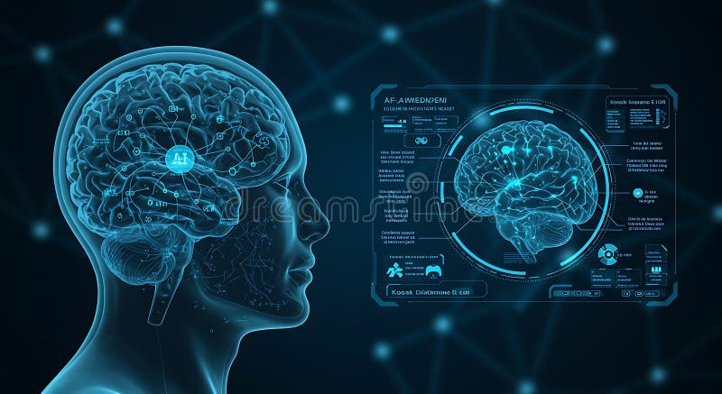 Human Brain Scan with Futuristic Technology Interface and Artificial ...