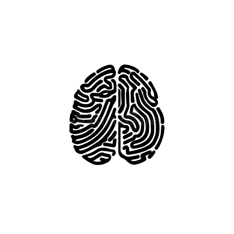 A Stylized Brain with a Unique Fingerprintlike Pattern Stock ...
