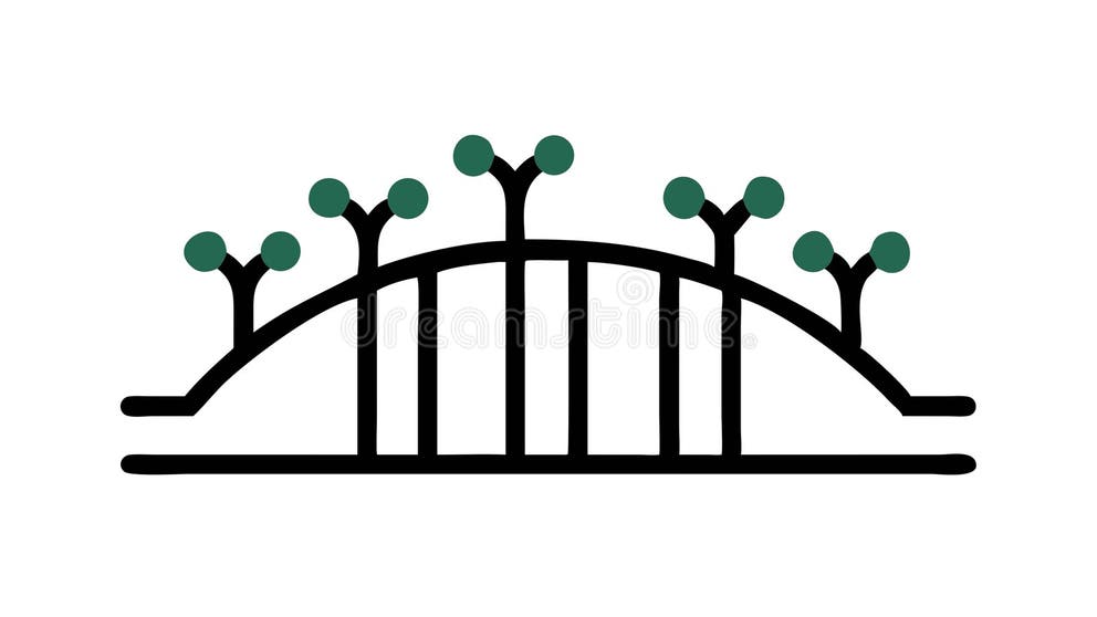 Stylized Bridge Representing Strong Connections, Vector Design ...
