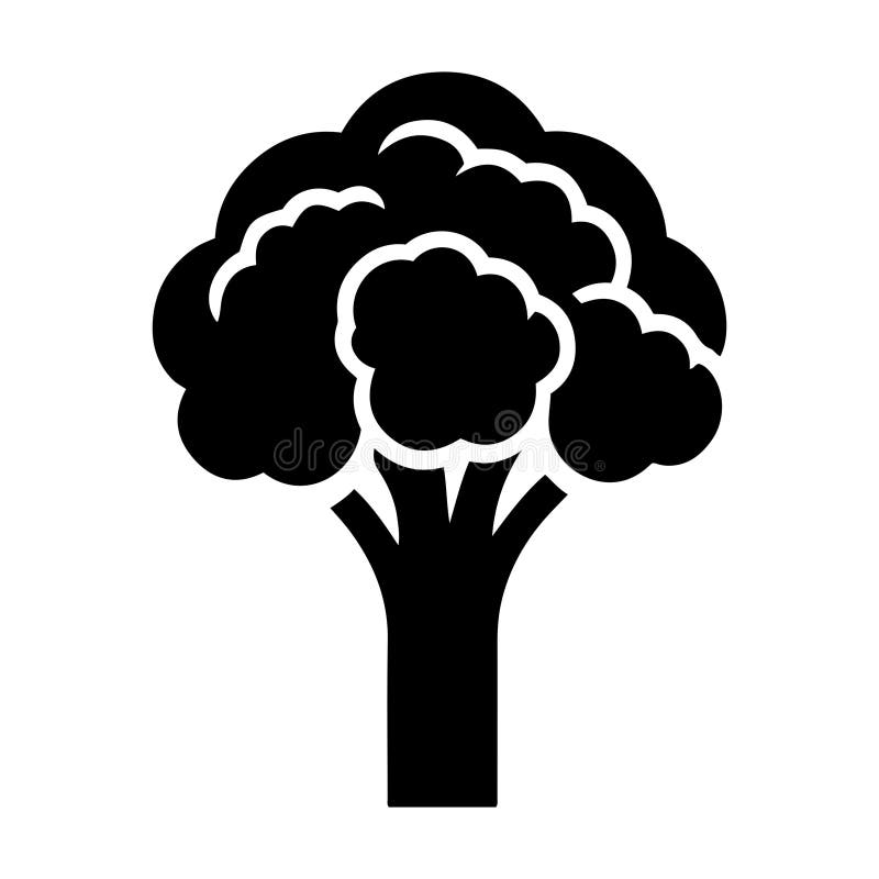 Stylized Broccoli Icon a Simple and Bold Design of Fresh Vegetables Stock Illustration ...