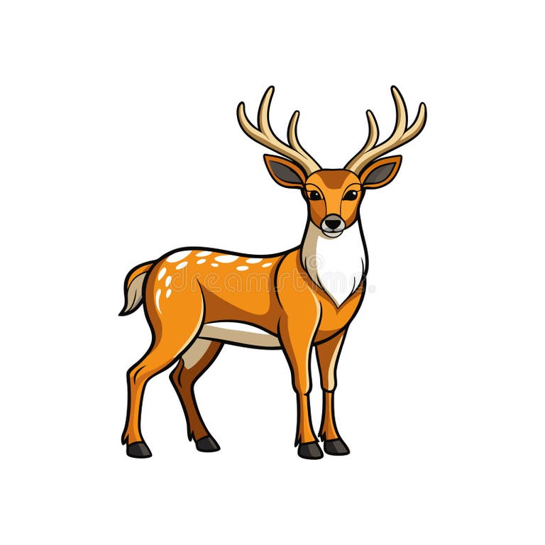 Stylized Buck Deer for Creative Coloring Stock Illustration ...