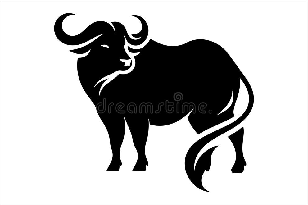 Stylized Buffalo Silhouette – Abstract Art with Sharp, Defined Lines ...