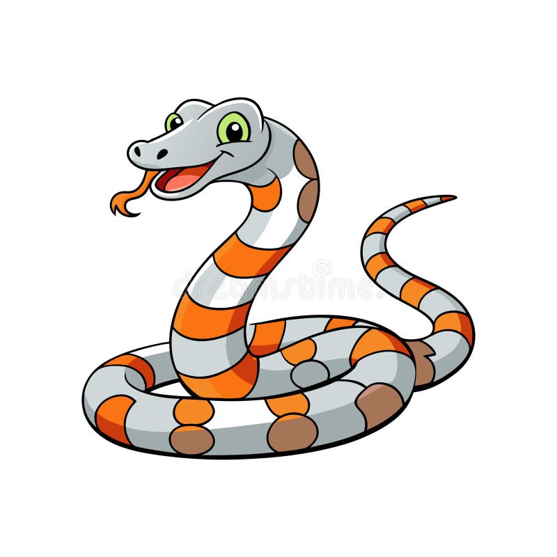 Stylized Bull Snake for Creative Coloring Stock Illustration ...