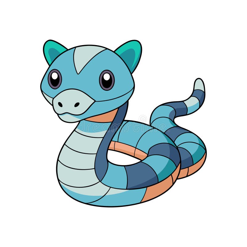 Stylized Bull Snake for Creative Coloring Stock Illustration ...