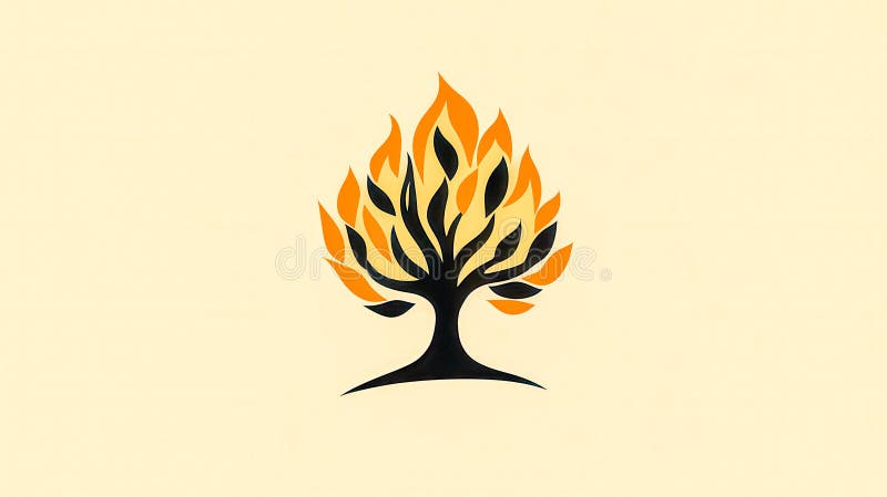 Burning Tree Symbolizing Wildfires and Climate Change Stock ...